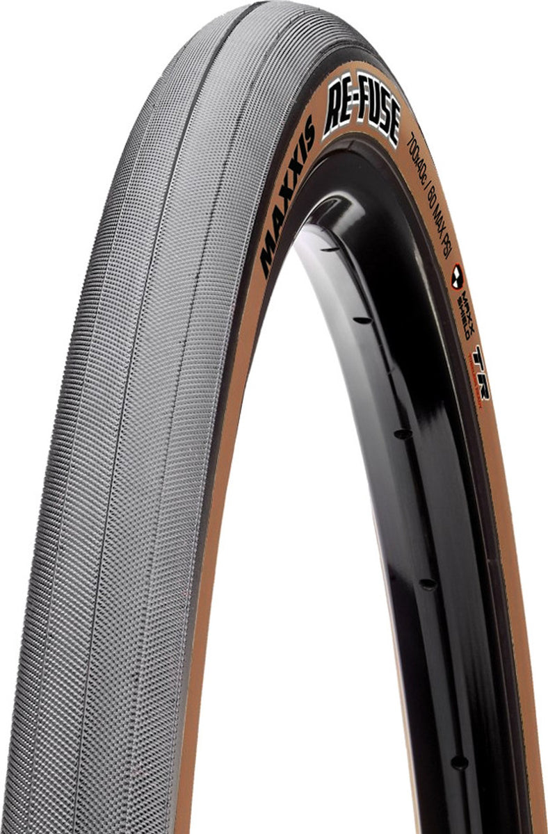 Maxxis RE-FUSE 700 X 32C MAXXSHIELD TR TANWALL CARBON FOLD 60TPI TYRE ...