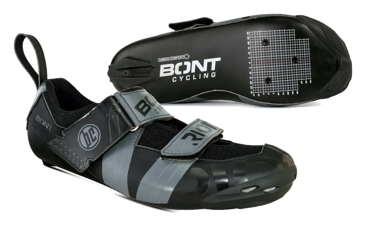 Bont Riot TR+ Carbon Triathlon Shoe Black/Charcoal – Crooze