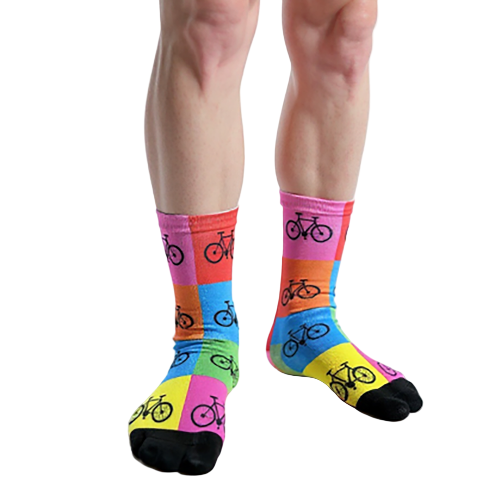 Novelty Gift Bicycle Socks Neon Multi Colour - One-Size [Limited Editi ...