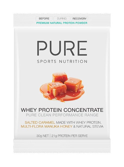 Pure Whey Natural Protein Powder 30g Sachet Honey Salted Caramel ...