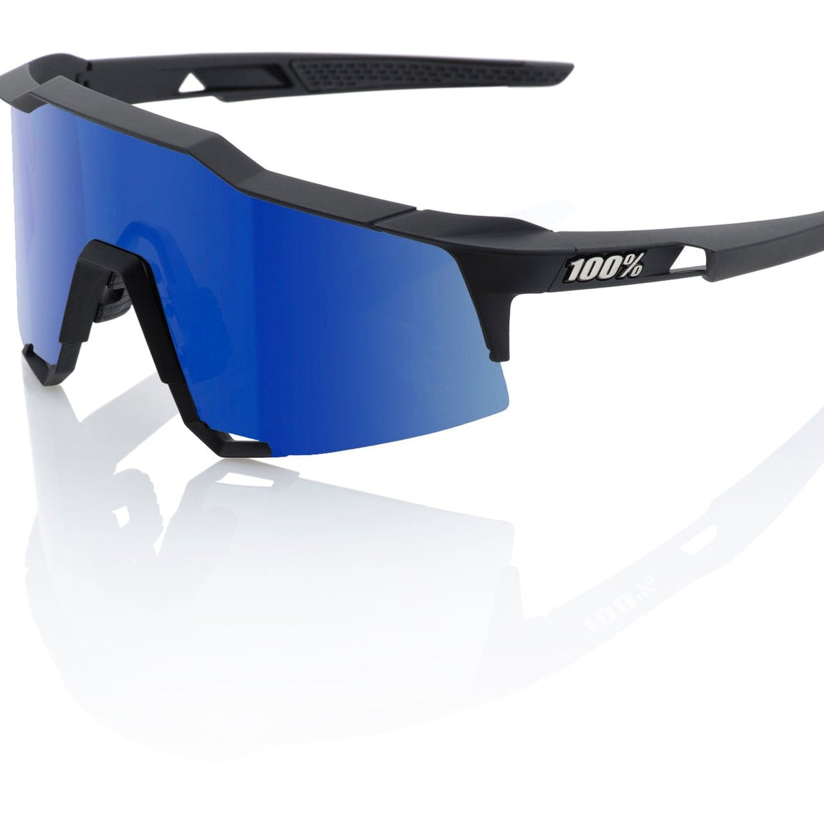 100 Percent Speedcraft Sunglasses Matte Black/HiPER Blue Mirror Lens ...